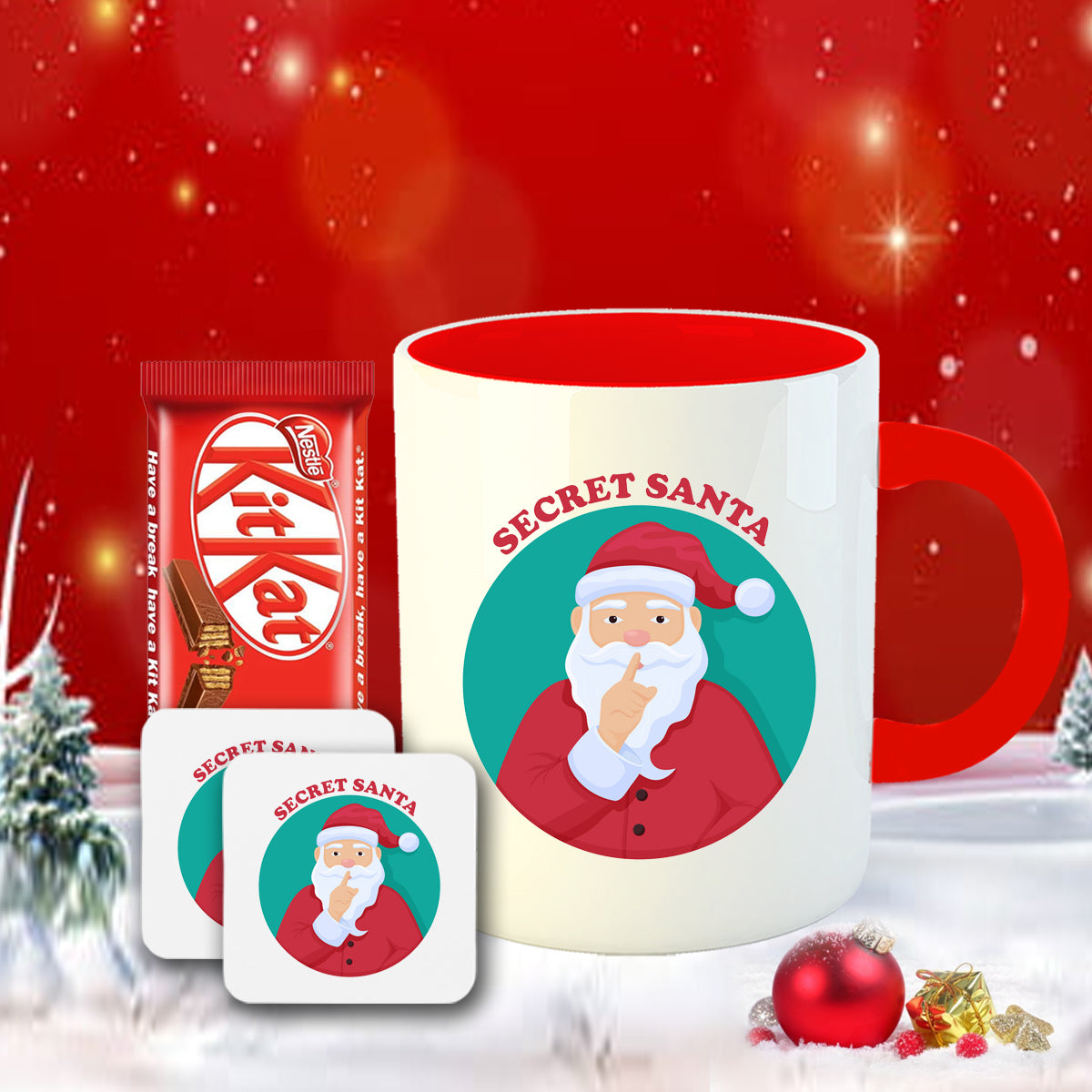 Chillaao Secret Santa Coffee Mug With Coaster