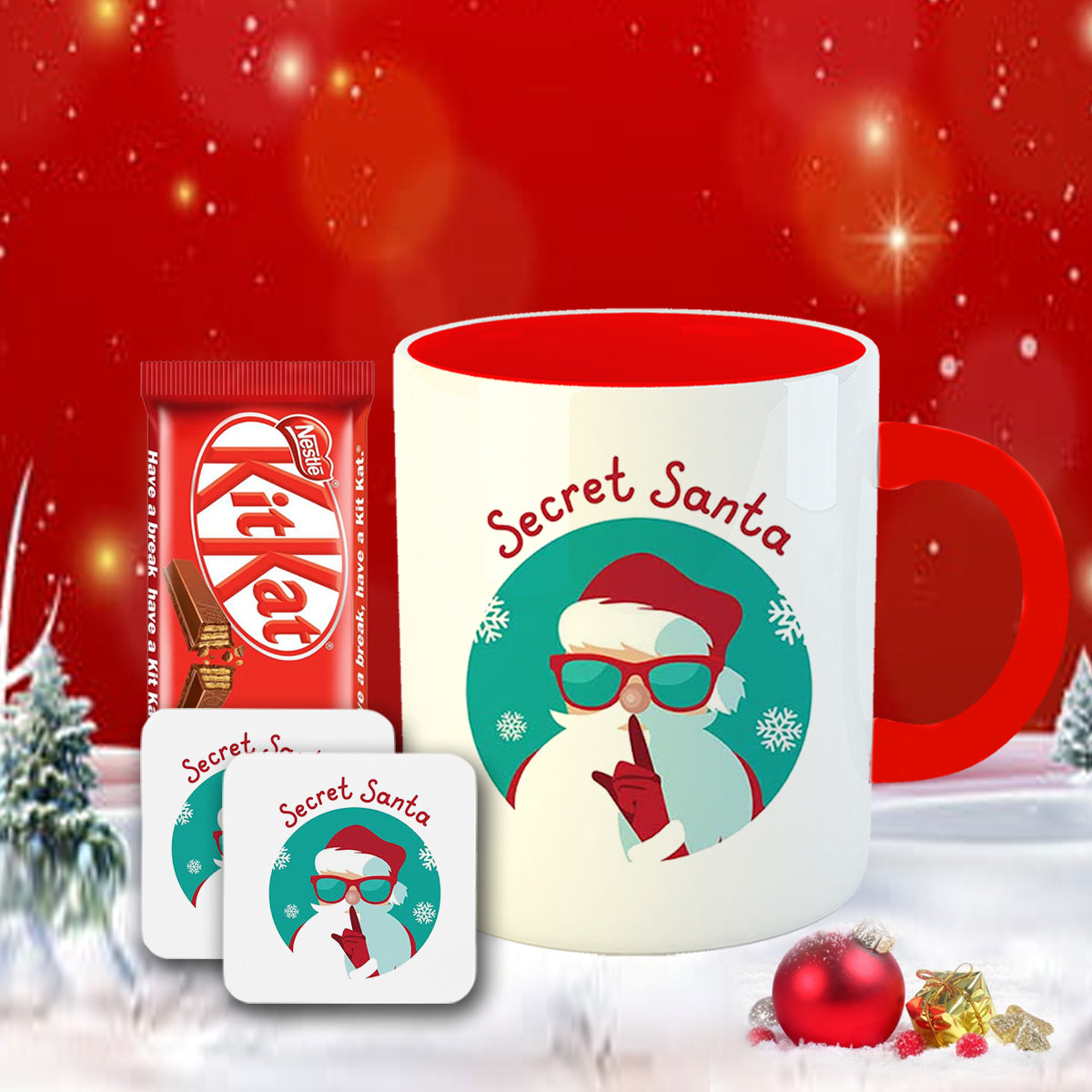 Chillaao Secret Santa Coffee Mug With Coaster